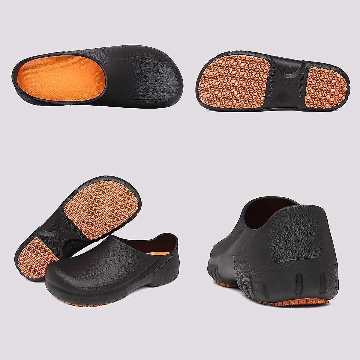 Men's Non Slip Work Shoes for Chef, Oil Resistant Chef Shoes for Men, Food Service Shoes for Restaurant, Zapatos de Cocina para Hombres Black