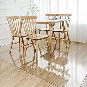 Clear PVC Desk Chair Mat Clear Chair Mat Transparent Clear Floor Protector Carpet for Hard Surface Floors, Non Slip Easy Clean Area Rug Pad,Thick 1.5mm,60/80/90/100/120cm wide,Area Rugs Hallway PVC Tr