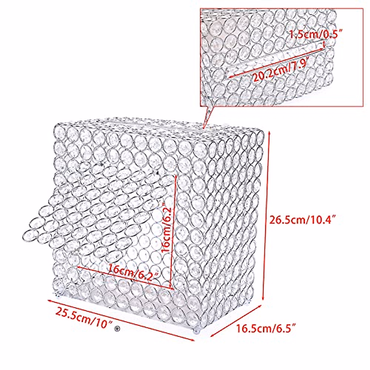 ELLDOO Crystal Wedding Card Box, Rectangle Money Card Box Silver Gift for Wedding Receptions, Centerpiece Decor, Anniversary, Keepsake, Gift Display Box