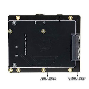 Geekworm X820 V3.0 2.5“ SATA HDD/SSD Storage Expansion Board, USB 3.0 Mobile Hard Disk Module for Raspberry Pi 3 B+/3B&2.5 Inch SATA HDD/SSD