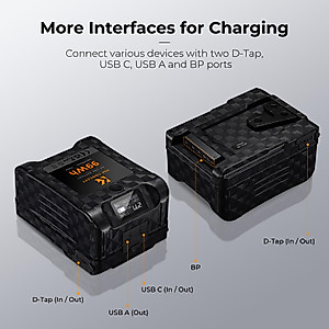 K&F Concept V Mount Battery, 99Wh Mini V-Mount Battery, 6700mAh 14.8V Support 65W PD USB-C Fast Charger, with D-TAP, USB-A, USB-C, BP, OLED Screen, for Cameras and Camcorders