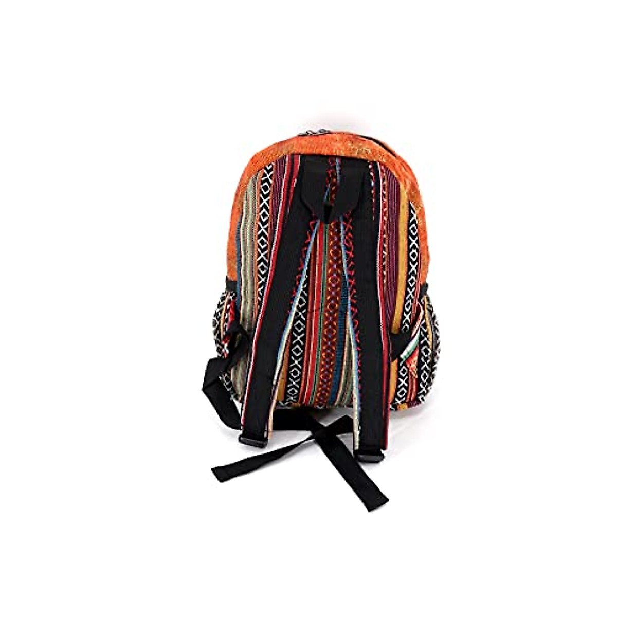 Himalaya Handmade Unique design Himalaya Hemp Backpack Small Backpack Hippie Backpack Festival Backpack Hiking & Tablet Backpack FAIR TRADE Handmade with Love, Rainbow, HBBH-0150