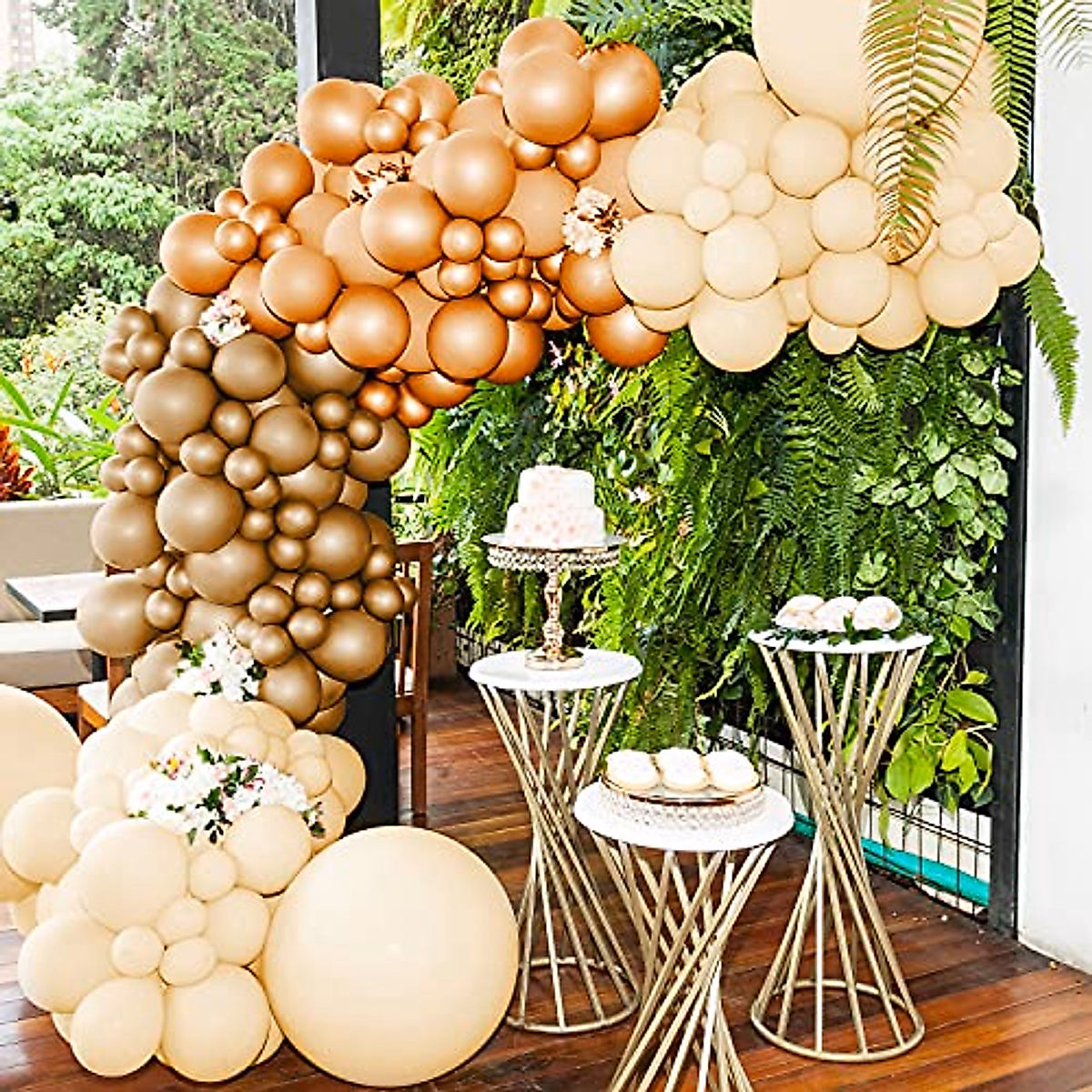 120 Pieces 5 Inch Retro Latex Balloons Retro Party Balloons for Baby Shower Birthday Wedding Engagement Graduation Party Art Performance Reveal Decoration (Caramel, Coffee, Apricot)