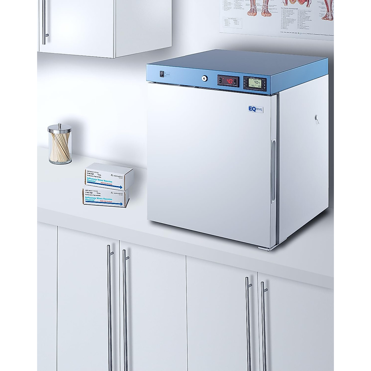 EQTemp 1.58 cu. ft Medical Refrigerator, NSF/ANSI 456 certified, Compact White- ACR161WNSF456