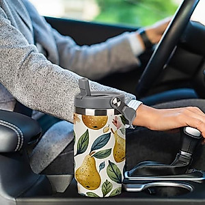 YTLKGFP 30 Oz Large Capacity Car Cup Figs And Pears Tumbler with Handle Straw Lid Insulated Stainless Steel Water Bottle Travel Mug Leak-proof Car Cup Keeps Cold Or Hot