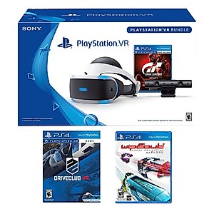 PlayStation VR Racing Complete Bundle (5 Items): PlayStation VR Headset, PSVR Camera, PSVR Gran Turismo Bundle Game, PSVR Wipeout Omega Collection Game and PSVR Driveclub Game