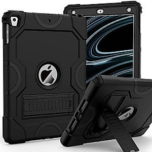 ZoneFoker Case for iPad 6th/5th Generation (9.7 Inch, 2018/2017 Model),iPad Air 2 / 1st Case, iPad Pro 9.7 Case 2016,Heavy Duty Shockproof Rugged Protective Case for iPad 9.7 Inch,Black