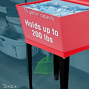 Grey Utility Sink Laundry Tub With Pull Out Faucet (PARENT) (Red Tub, Black Faucet)