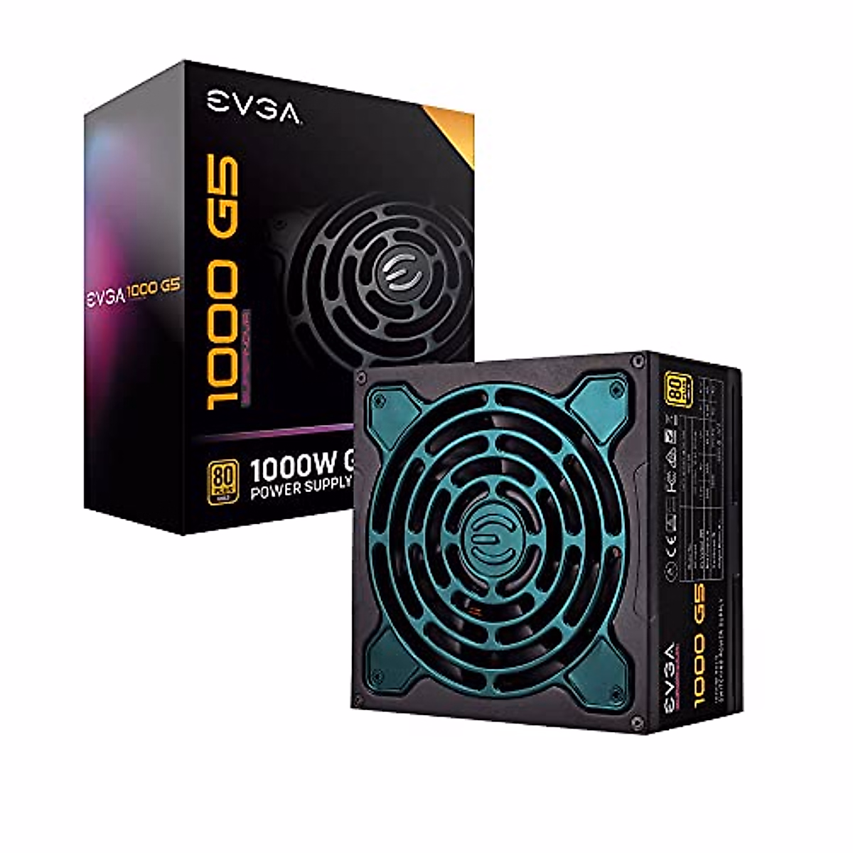 EVGA SuperNOVA 1000 G5, 80 Plus Gold 1000W, Fully Modular, ECO Mode with Fdb Fan, 10 Year Warranty, Compact 150mm Size, Power Supply 220-G5-1000-X1 (Renewed)
