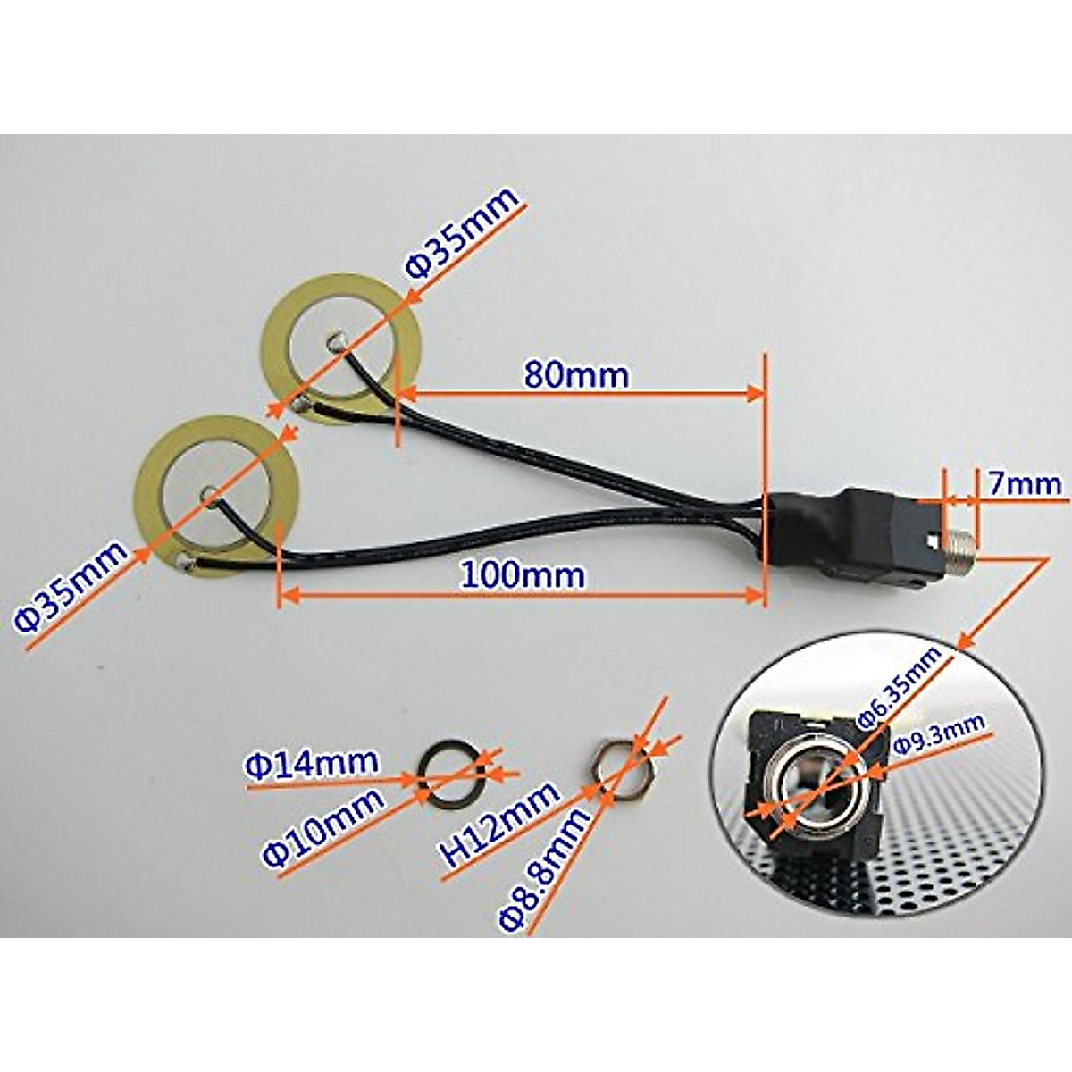 Goedrum Drum Trigger Set for DIY Electronic Tom or Snare Drum/For Metal Shell