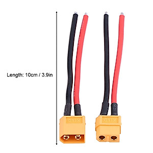 Plug Connector Adapter Cable RC CAR Battery 14AWG Cable for RC Battery with Silicone Jacket