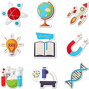 45 Pieces Science Cut-Outs Science Lab Accents Mix Versatile Science Cutouts for Party School Classroom Bulletin Board Craft Home Wall Decoration, 9 Styles