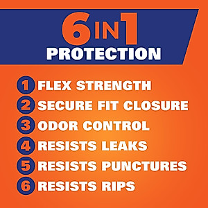 Hefty Ultra Strong Tall Kitchen Trash Bags, Blackout, Clean Burst, 13 Gallon, 80 Count