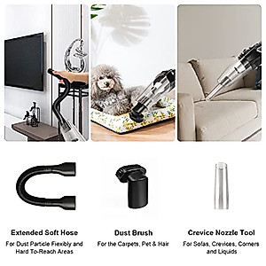 SAKKCA Car Vacuum Cleaner Cordless - Handheld Vacuum Rechargable, 9000pa High Suction, Led Light, Wet-Dry Use Portable Car Vacuum for Vehicle Home Office