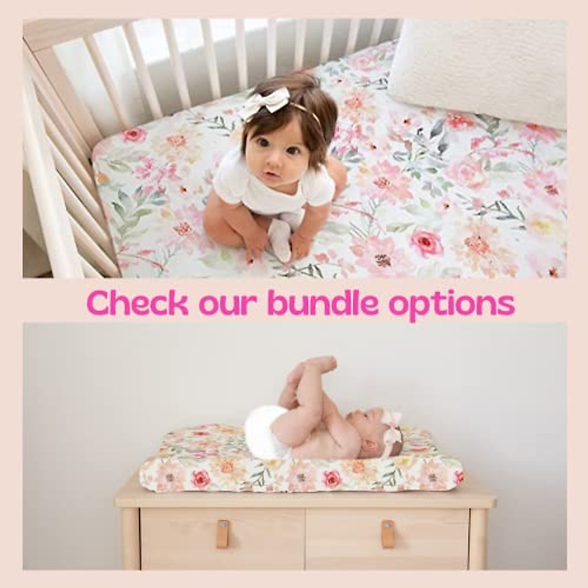 Crib Sheets for Girls – Luxuriously Soft Cotton Blend Crib Sheet for Girl Crib Sheet Mattress & Toddler Sheet by Max&So