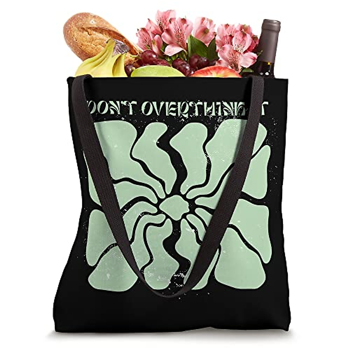 Don't Overthink It Danish Flowers Groovy Retro Tote Bag