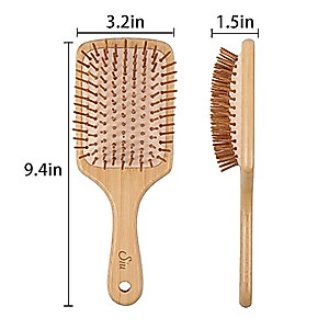 SIU Bamboo Paddle Hair Brush Detangling Hairbrush for Women, Men and Kids, Suitable for All Hair Styles - Large