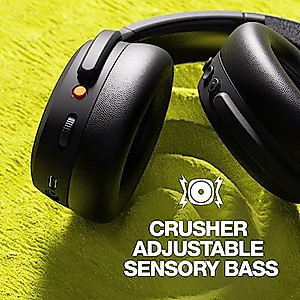 Skullcandy Crusher ANC 2 Over-Ear Noise Canceling Wireless Headphones with Sensory Bass and Charging Cable, 50 Hr Battery, Skull-iQ, Alexa Enabled, Microphone, Works with Bluetooth Devices - Black
