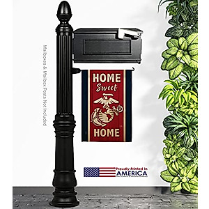 Home Sweet Marine Corps Garden Flag - Set Mailbox Hanger Armed Forces USMC Semper Fi United State American Military Veteran Retire Official - House Banner Small Yard Gift Double-Sided 13 X 18.5