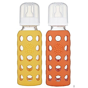 Lifefactory 9oz Glass Baby Bottle 2pk - Mango/Papaya