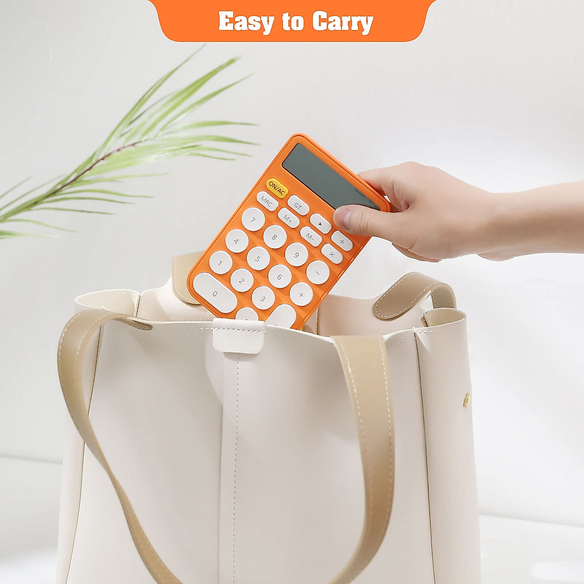 AOAILION Standard Calculator 12 Digit with Large LCD Display and Big Buttons,Cute Calculator,Desktop Calculator for Office, Home, School (White)