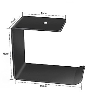 Mt.Jun Aluminum Under-Desk Headphone Hook, with Strong Adhesive VHB Tape, Holds 5 lbs (Black)