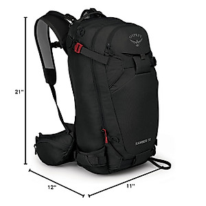 Osprey Kamber 30 Men's Backcountry Ski and Snowboard Backpack, Black