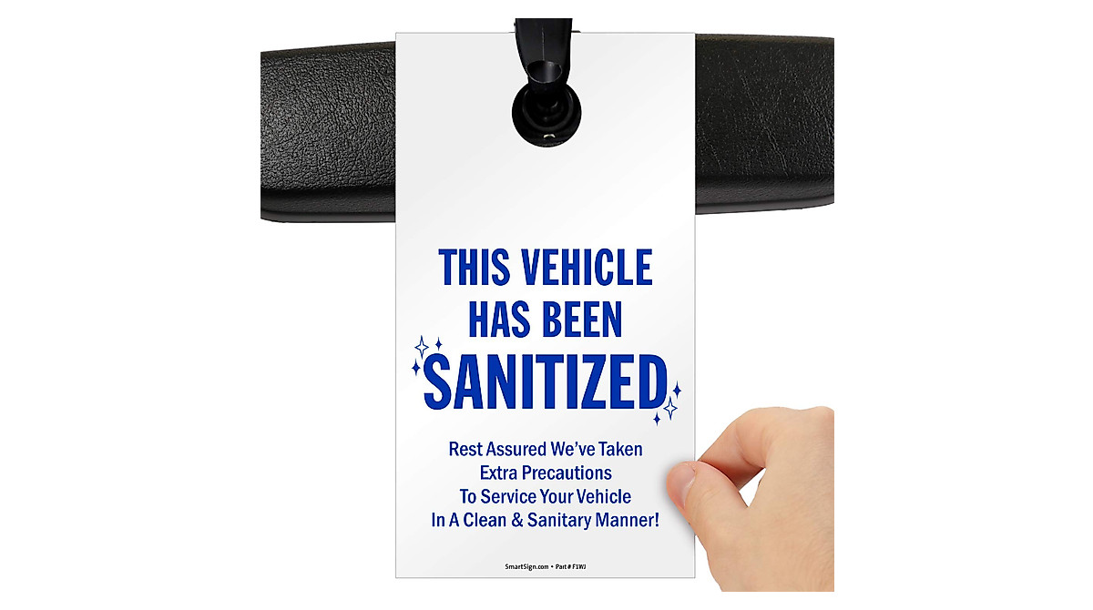 Sanitized Vehicle Hang Tags - 100 Pack | SmartSign