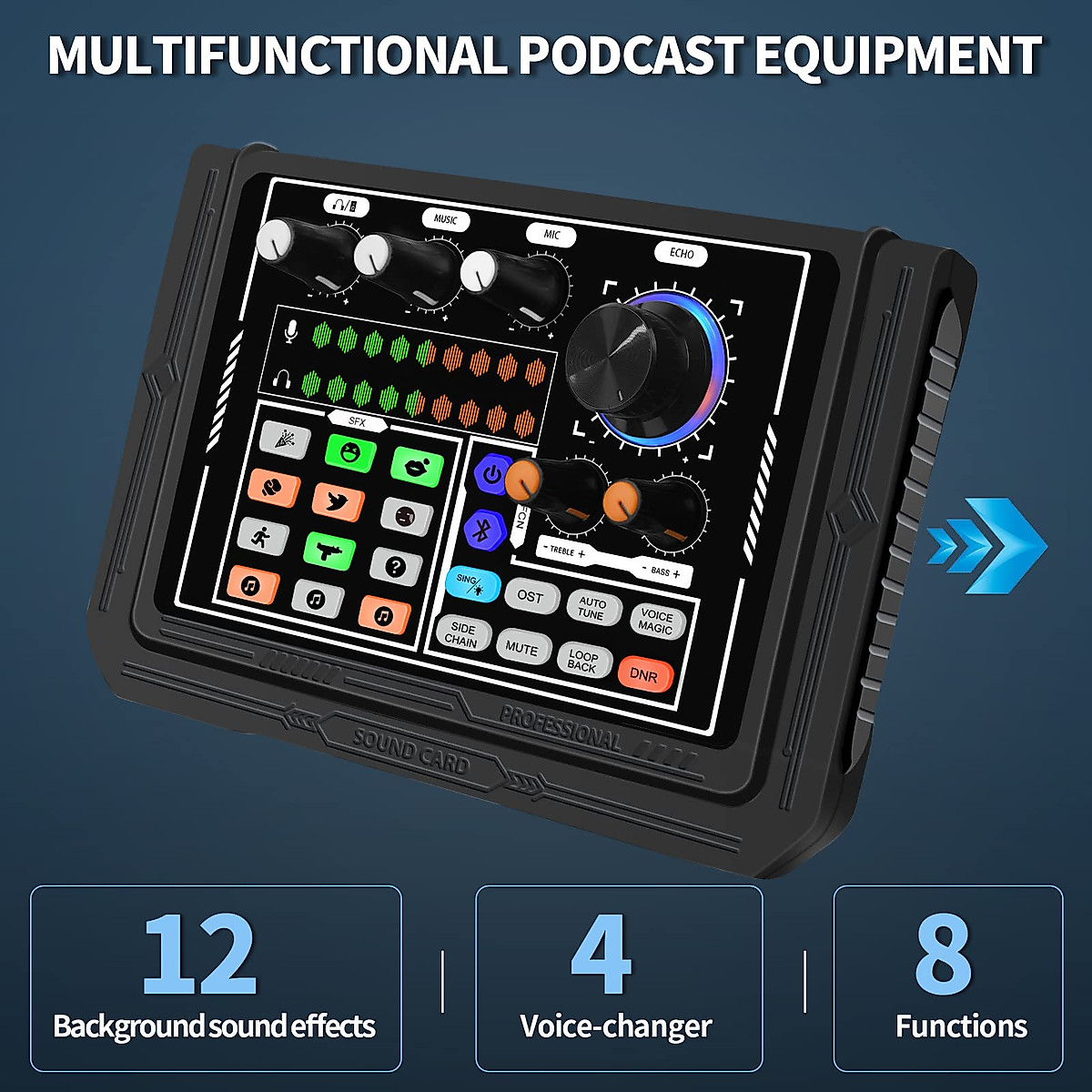 Hayner-Seek Audio Interface Podcast Equipment Bundle for 2, Podcast Kit Audio Interface with Sound DJ Mixer for Live Streaming/Recording/Gaming, Phone/PC/Laptop