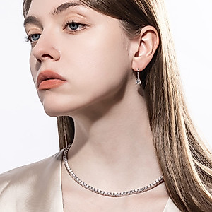 AnuClub Moissanite Dangle Earrings, 2cttw D Color Lab Create Diamond Round Cut Drop Earrings, 18K Gold Plated Silver With GRA Certificate, Christmas Gift for Women