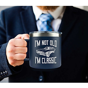 AMAZPRINTS Christmas Gifts for Dad, Grandpa, Him from Daughter, Son - Dad Gifts for Christmas - Birthday Gifts for Men - Retirement Gifts - Dad Birthday Gift for 40th 50th 60th 70th 80th 14oz Navy