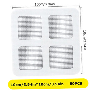 Disposable Shower Drain Hair Catcher, 50pcs 4inch Square Mesh Disposable Drain Covers, Sink Strainer Filter, Floor Drain Sticker for Bathroom, Laundry, Bathtub