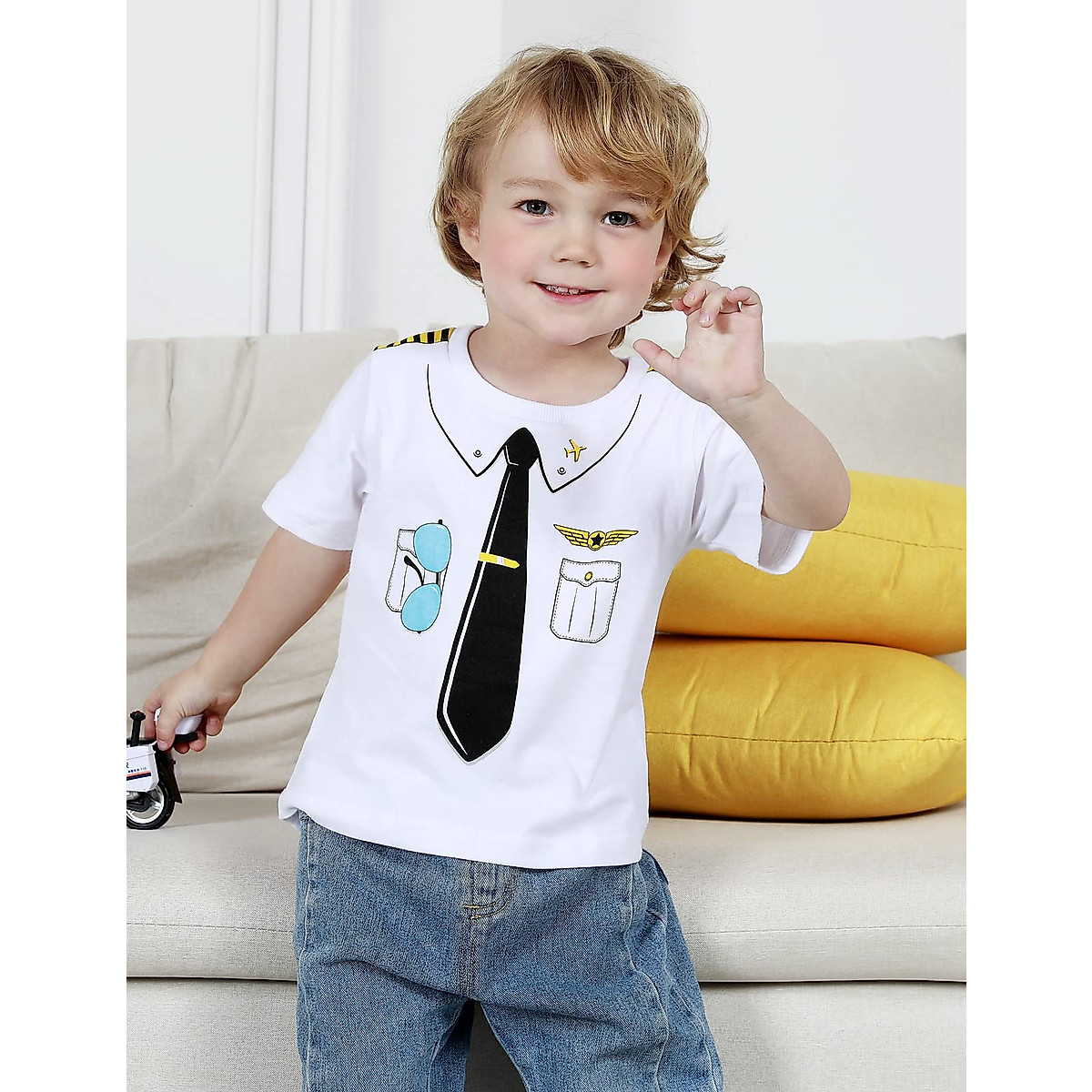 COSLAND Toddler Halloween Shirt Baby Boys Pilot T-Shirt 3T