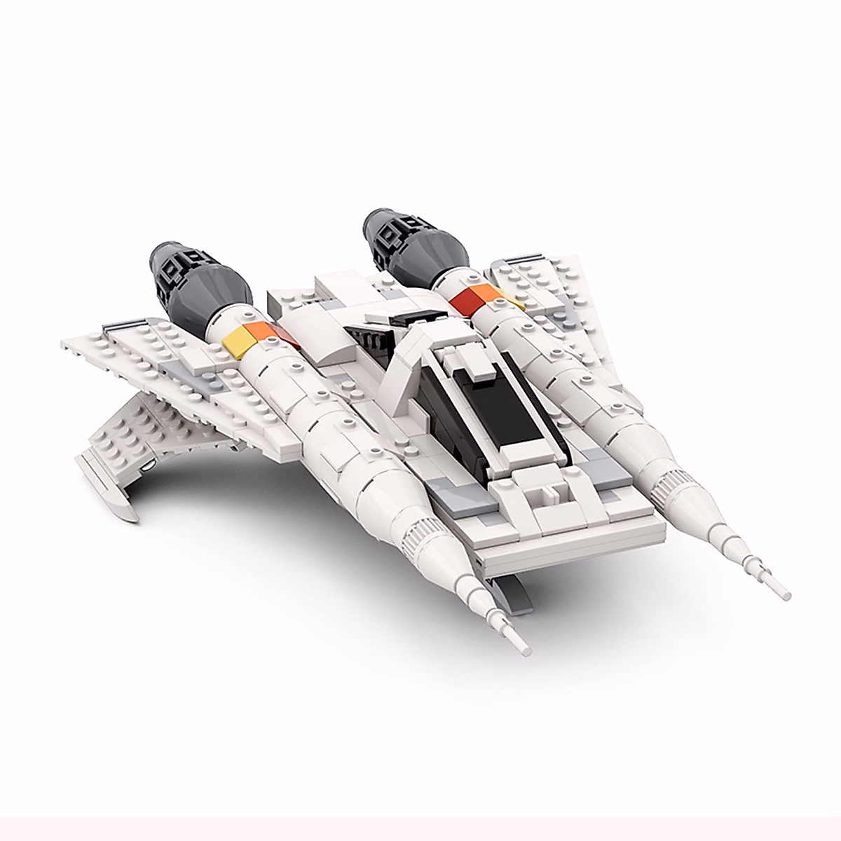 WANZPITS MOC- 48610 Buck Rogers Space Starfighter Ship Model Building Blocks Classic Spaceship Military Weapon Battleship Building Kit Boy Toy Gift,548pcs