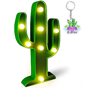 KiBlue Cactus Decor Cactus Light Cactus Party Decoration Gift Party Cute Cactus Table Lamp Battery Operated for Desk,Bedroom,Wall Decoration,Baby Shower,Kids' Room,Living Room,Home Decorations