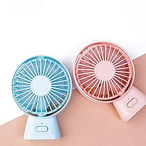 qiguch66 Mini Fan for Desk,USB Desk Fan,Small Personal Fan,Desktop Fan Adjustable Angle USB Powered ABS 3 Speed Cooling Table Fan for Office - Pink