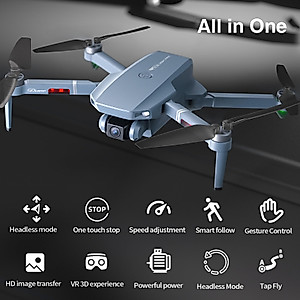Brushless Motor Drone with Dual Camera Real 1080P WiFi RC Quadcopter Remote Control Airplanes Long Range FPV Plane Gift for Adults Kids Beginner, 2 Batteries 34 Mins Flight Time,Speed Adjustment,Waypoints,Gesture Selfie,Auto Hover