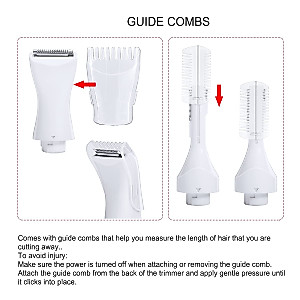 OBR KING Facial Hair Removal for Women 6 in 1 Electric Razor Nose Hair Trimmer Eyebrow Razor Bikini Pubic Hair Remover Cordless Body Hair Shaving Kit Electric Shaver with Safety Lock