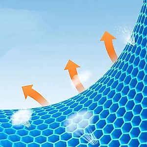 Helishy Gel Seat Cushion, Double Thick Egg Crate Foam Cushion with Honeycomb Design, Cooling Gel Pad for Chair Car Wheelchair, Relieves Sciatica Pain and Pressure Sores