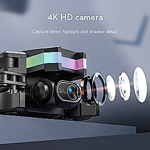 Mini Drone Rc Drones with Camera for Adults, Flying Toys with Color LED Lights, Headless Mode, Daul 4K HD Fpv Camera, 3-level Flight Speed, Drones for Kids 8-12, Rc Plane Helicopters Cool Stuff