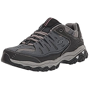 Skechers mens Afterburn Memory Foam Lace-up fashion sneakers, Navy, 10.5 X-Wide US