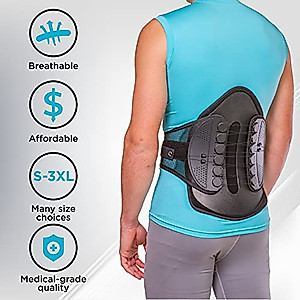 BraceAbility Lumbar Decompression Back Brace - Adjustable Semi-Rigid Lumbosacral Corset Belt for Discectomy, Laminectomy, Disc Injury, Back Muscle Spasms, Pre and Post Surgery Protection (Medium)