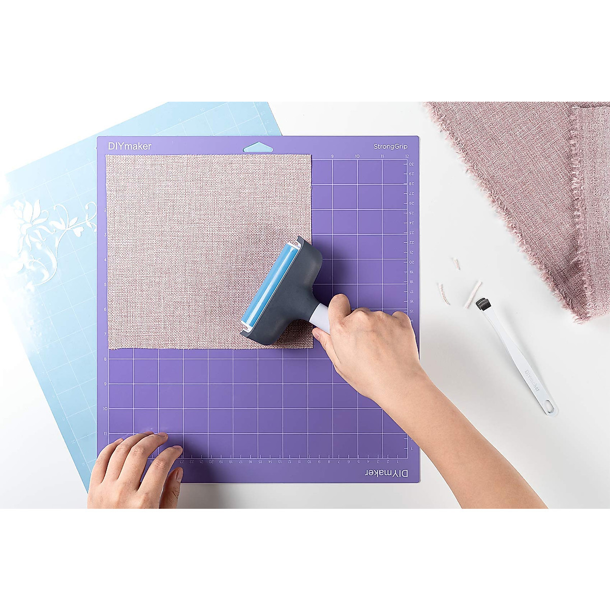 Diymaker Rubber Brayer Roller & MAT Tweezers Remover Tool Set Craft Stamping Brayers for Cricut/Silhouette/Brother