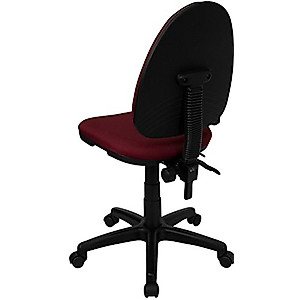 Flash Furniture Mid-Back Burgundy Fabric Multifunction Swivel Ergonomic Task Office Chair with Adjustable Lumbar Support