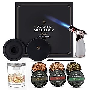 Cocktail Smoker Kit with Torch and Three Kind of Wood Chips for Whiskey & Bourbon Lovers, Whiskey Smoker Kit, Cocktail Smoker Made With Steel - Old Fashioned Smoker Kit - Gifts for Men (Butane Not Included)