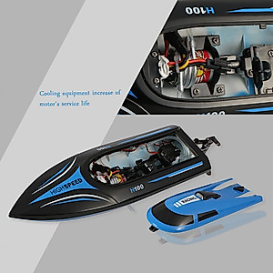 SSBHDM RC Ship Water Toy Racing Boat H100 RC Boat 2.4G 4CH Radio-Controlled Boat 180 Degree Flip 20KM/H High Speed Racing Boat Outdoor Toys for Kids Boy Girl Gift Toy