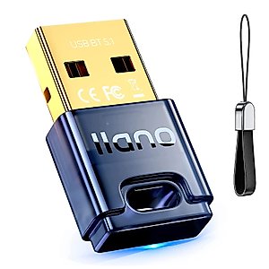 Bluetooth 5.1 USB Adapter - Driver-Free, Plug & Play for Windows PC. For Headphones, Mouse, Keyboard, Speaker, Printer, Laptop.