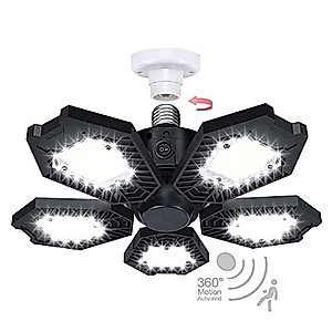 Motion Sensor Garage Light, 150W Deformable LED Garage Light, Super Bright 15000LM Garage Lights with Motion, Ultra Bright Garage Lights Motion Activated LED Shop Light for Garage, Workshop, Basement