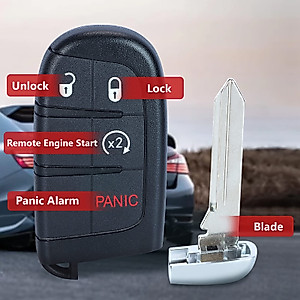 Aichiyu Keyless Entry Smart Remote Car Key Fob M3N-40821302 for Dodge Journey 2011 2012 2013 2014 2015 2016 2017 2018 2019 2020 Durango 2014-2022 4 Buttons 433Mhz ID46 Chip 68066350