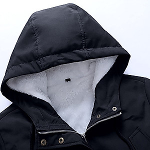 luwita Army Green Jacket Women Women's Winter Jackets Coats Thick Lined Warm Overcoat Long Sleeve Hooded Puffer Down Zip Up Button Overcoat Zip Up Hoodie Y2K